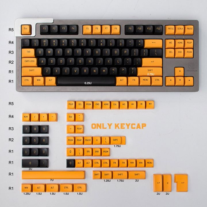 150 Keys Keycaps Double Shot MSA Profile Keycap English Custom Yellow ...