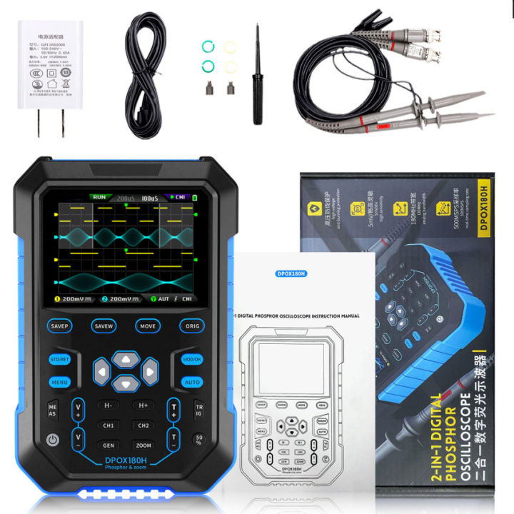 DPOX180H Handheld Dual Channel Digital Oscilloscope 180MHz-3DB 2 In 1 ...