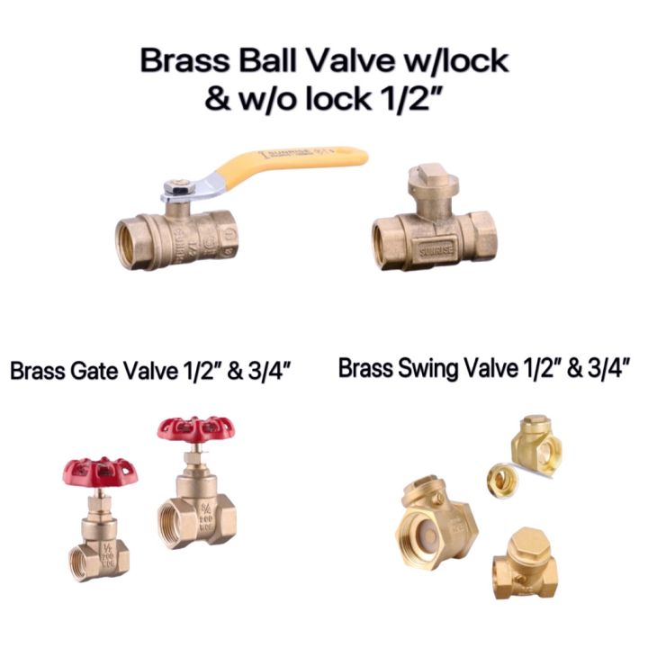 Brass Ball Valve w/Lock - Swing Valve1/2-3/4" - Gate Valve for Water ...
