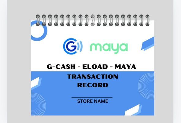 GCASH, MAYA , ELOAD TRANSACTION RECORD LAMINATED COVER NOTEBOOK | Lazada PH