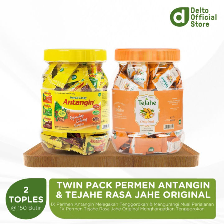 Twin Pack Permen Toples isi 150 Butir (Antangin & Tejahe Original ...