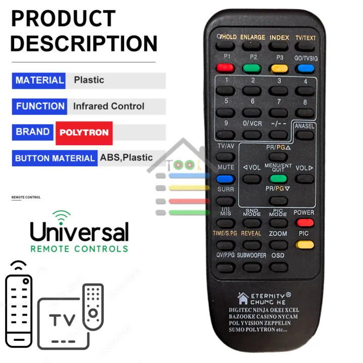 REMOTE TV TABUNG POLYTRON DIGITEC NINJA MINIMAX HITAM TANPA DUS ...