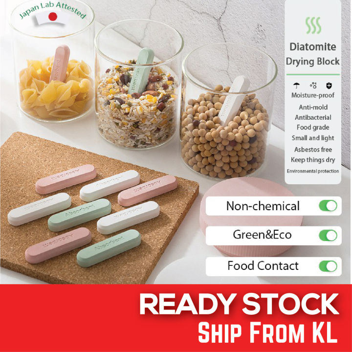Ready Stock! Japan Diatomite Desiccant Drying Block Drying Strip Cube ...