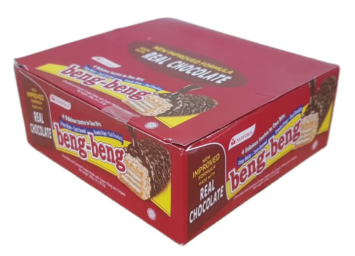 Mayora Brand BENG-BENG Real Chocolate and Caramel Coated Wafer (pack of ...