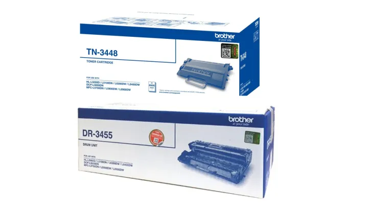 Brother DR-3455 Original Drum Unit with TN-3448 Black Original Toner ...