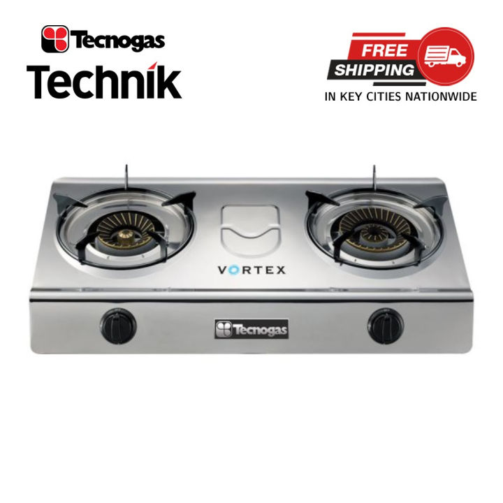 Tecnogas Technik 2 Gas Burners Vortex Stove GS200BCSS (Stainless Steel ...