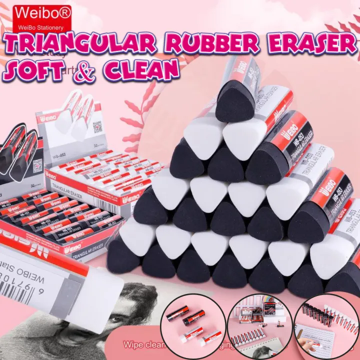 Soft and Clean Triangle Eraser Professional Durable Rubber Elementary ...
