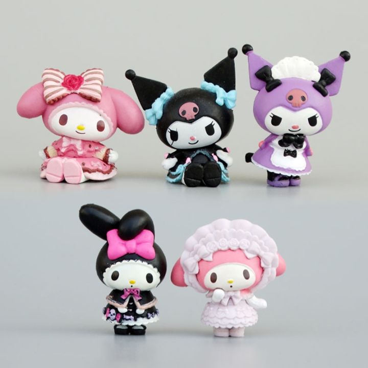 {Creative ornaments} 3.5-4.5cm Kawaii Mini Kuromi Figure Hello Kitty ...