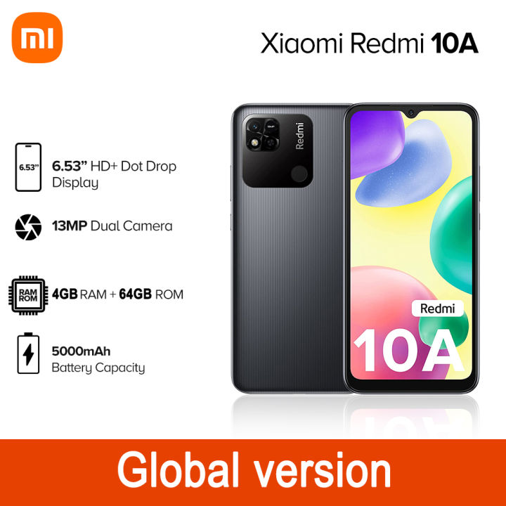 Original XIAOMI Redmi 10A 4GB RAM 64GB ROM 6.53" HD+ Dot Drop Display ...