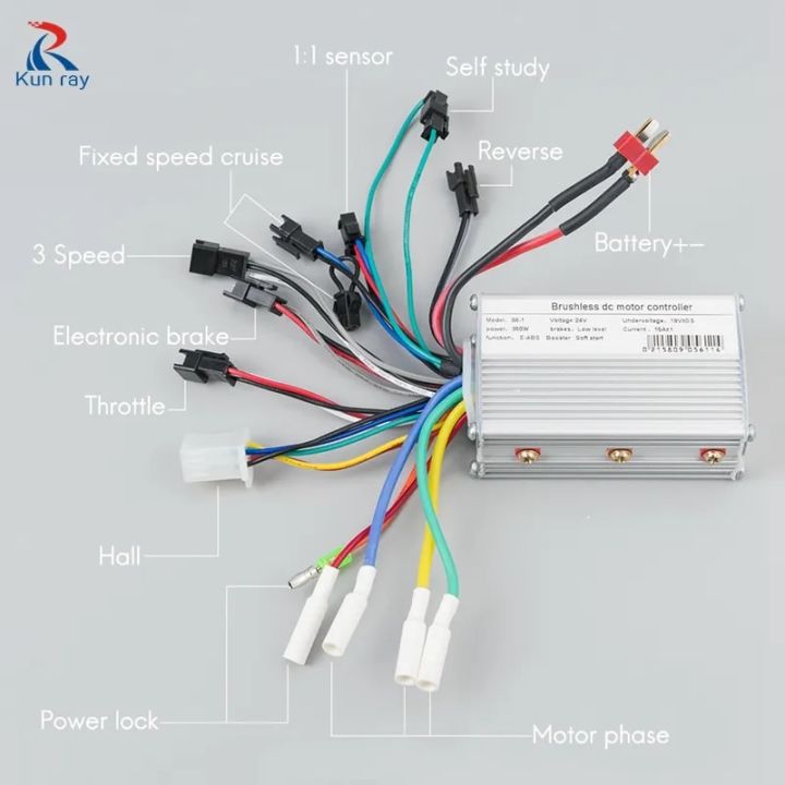 Electric Bldc Motor Brushless Speed Controller 250w 350w 24v 36v 48v Dc ...