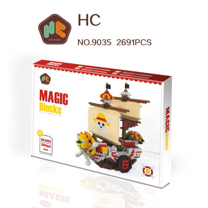 HC Magic Block 9035 Pirates Ship Cartoon Nano Building Block Set 2691 ...