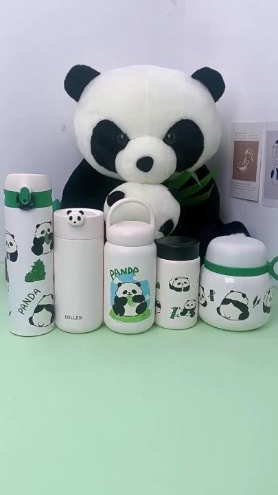 Diller vacuum flask panda cute thermos 316 stainless steel drinking ...