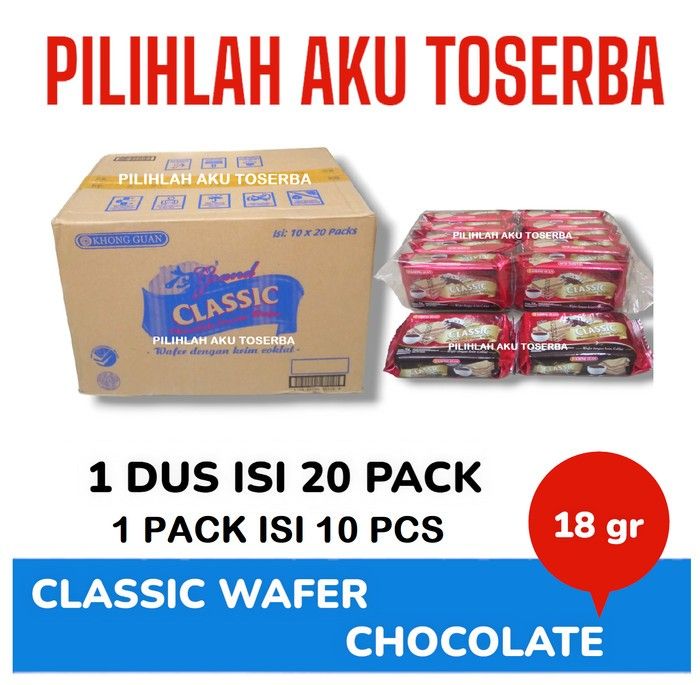 Khong Guan WAFER CLASSIC Chocolate 18 gr - ( HARGA 1 DUS ) | Lazada ...