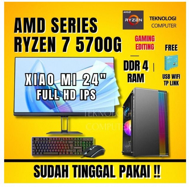 AMD Ryzen 7 5700G ‖ PC Gaming Editing ‖ CPU Rakitan Komputer ‖ Set ...