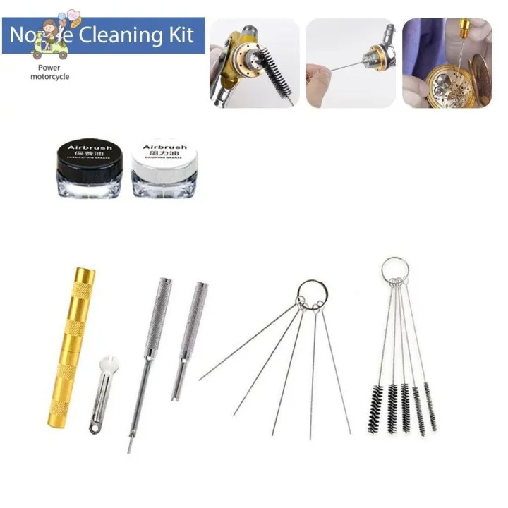 QIXING Removal Repair Airbrush Spray Cleaning Repair Tool Kit Maintance ...