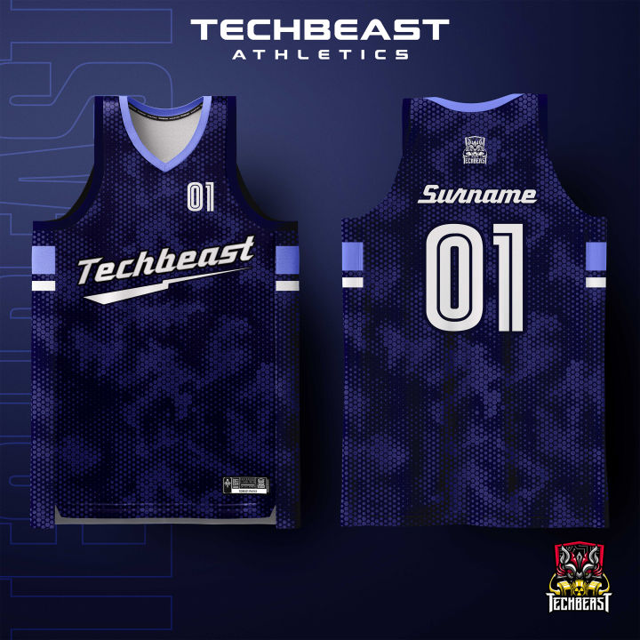 Hex Full Sublimation Basketball Jersey Techbeast ( CUSTOM NAME + NUMBER ) | Lazada PH