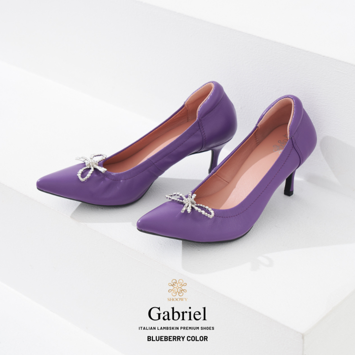 รองเท้าหนังแกะ รุ่น Gabriel Blueberry color (สีม่วง) | Lazada.co.th