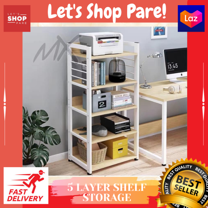 PARE's 5 LAYER ROOM SHELF, Tall Bookshelf Industrial Style Bookshelves ...