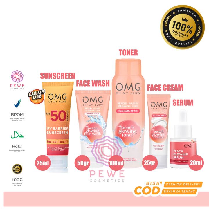 OMG Oh My Glow Peachy Plumpy Glowing Skin Original Product Set Kosmetik ...