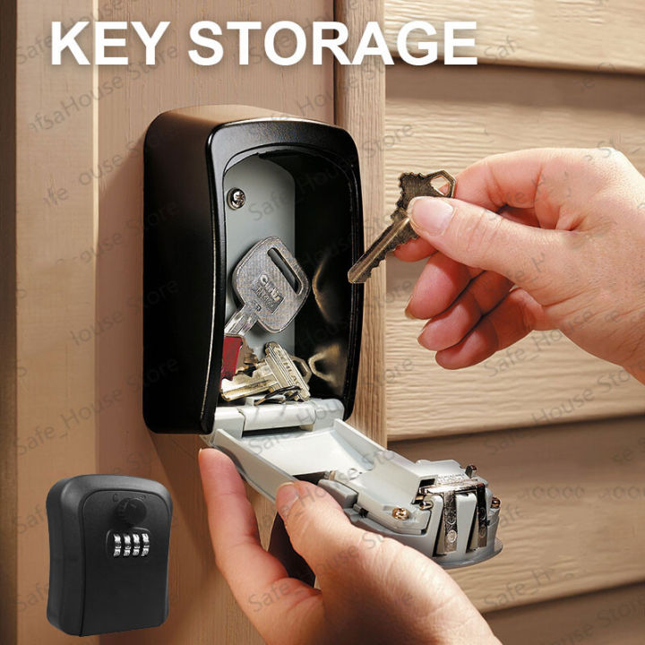 Deyln Wall Mount Key Storage Secret Box Weatherproof Organizer 4 Digit ...