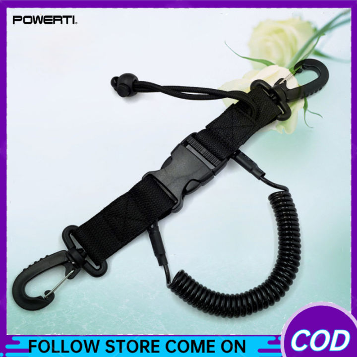 Diving Camera Spring Coil Lanyard with Clips & Quick Release Buckle ...