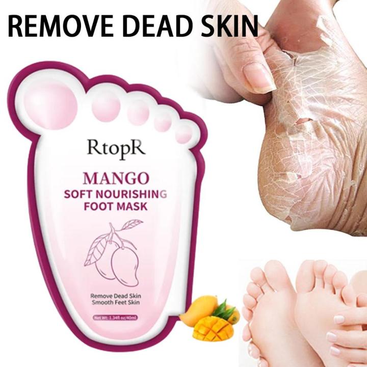 RtopR Mango Exfoliating Peel Foot Mask Soft Feet Hard Membrane ...