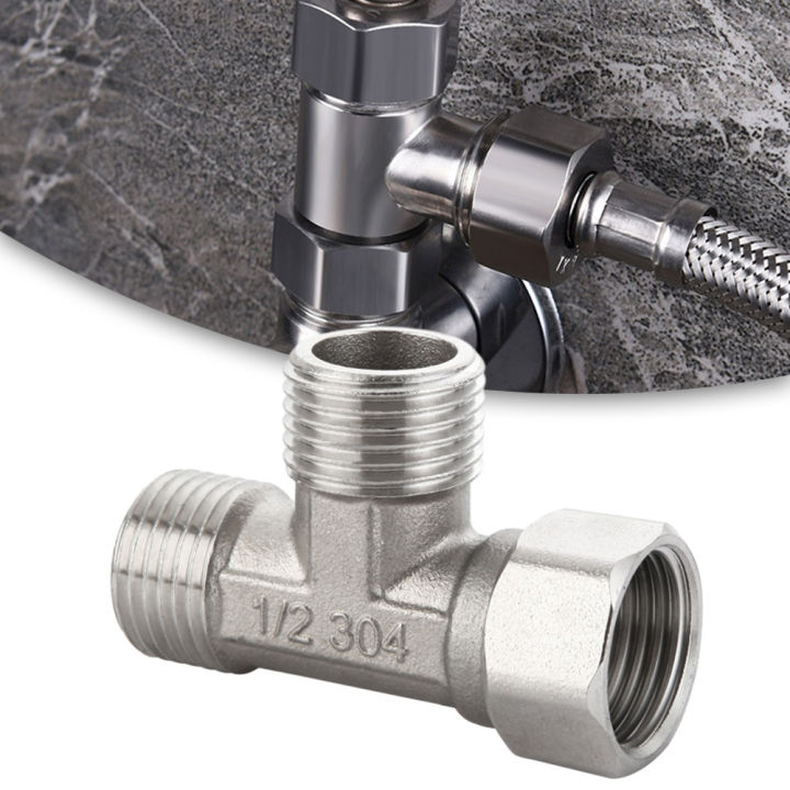 Stainless Steel T Adapter G1/ 2" T-Valve Diverter Valve Three Way ...