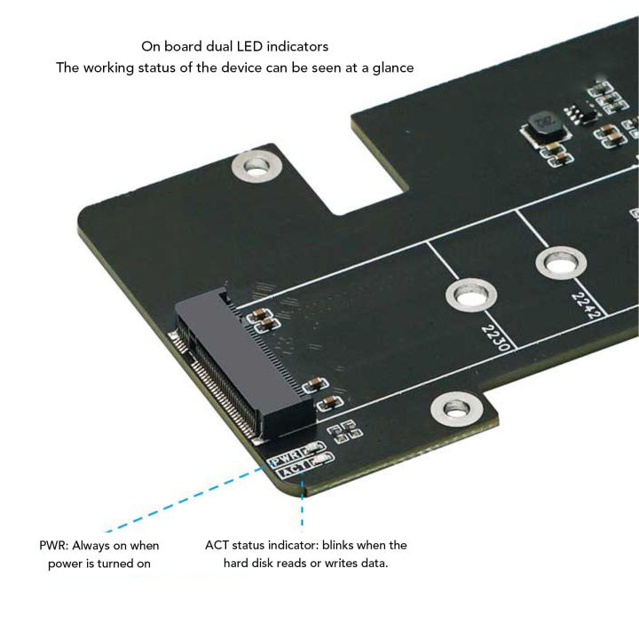 PCIe NVMe Expansion Board for PI5 with 2230 2242 2280 M.2 SSD Gen2 Gen3 ...