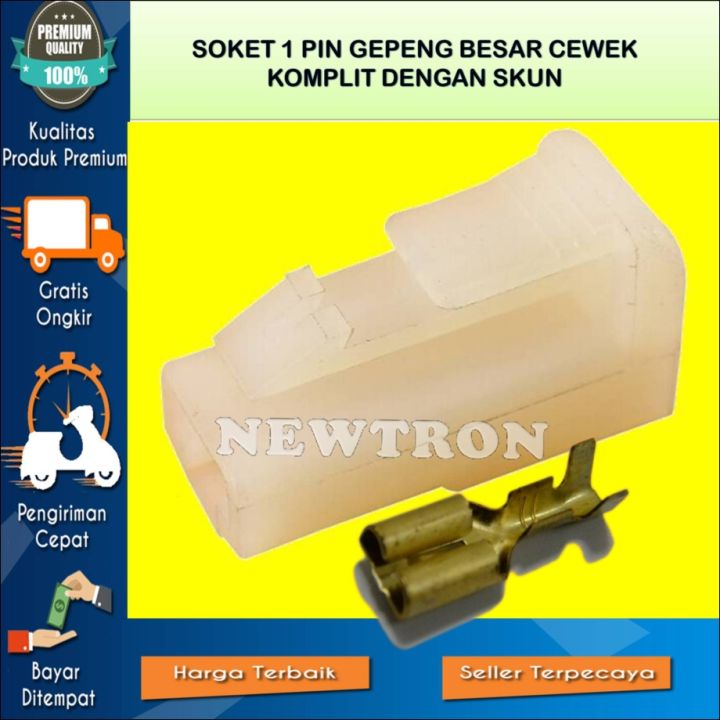 ( ISI 10 PCS ) SOKET SOCKET KONEKTOR CONNECTOR 1 PIN BESAR BUAT MOTOR ...