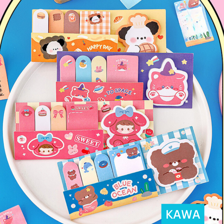 KAWA Mini Memo Isi 100 Lembar Sticky Notes Penanda Buku Catatan Kertas ...