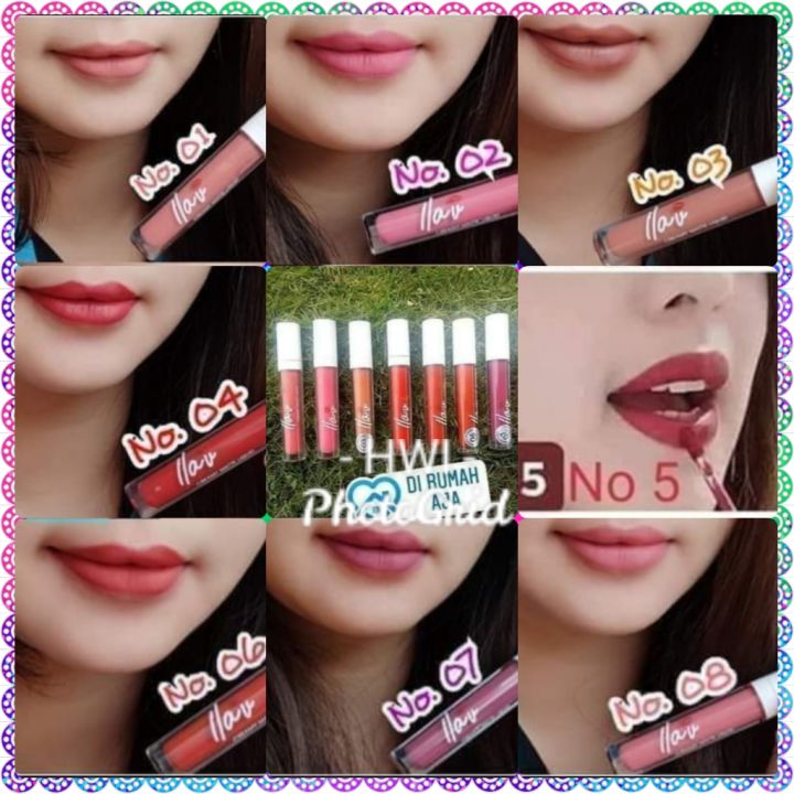BMH-3 PCS Lipstik ILAV CREAMY MATTE LIQUID LIPCREAM HWI dengan 8 ...