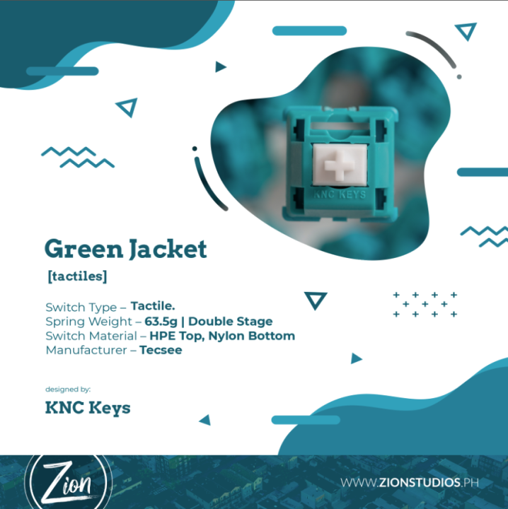 KNC Keys Green Jacket TACTILE Switch Mechanical Keyboard Switches Zion ...