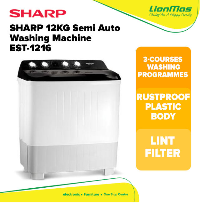 SHARP 12KG Semi Auto Washing Machine, EST1216 / EST-1216 | Lazada
