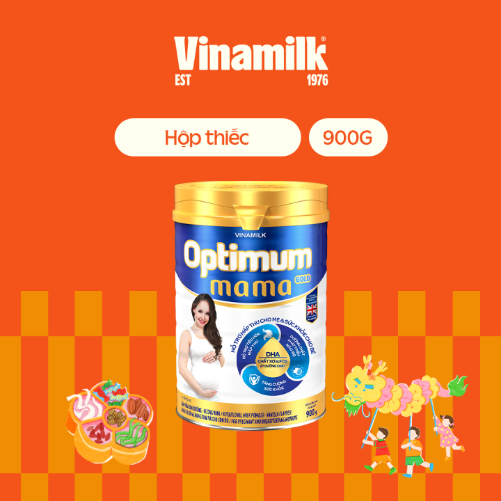 Sữa bột Vinamilk Optimum Mama Gold- Hộp thiếc 900g- Sữa tốt dành cho bà bầu - Mẹ hấp thu khỏe bé ...