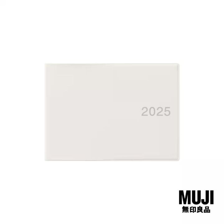 2025 มูจิ สมุดแพลนเนอร์แนวนอนขนาด B6 - MUJI Monthly Weekly Planner Horizontal B6 (White gray ...