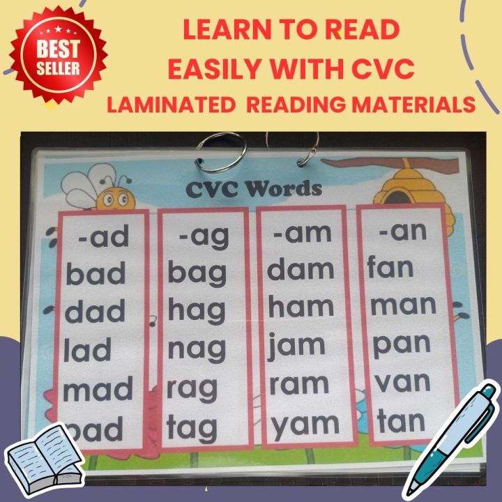 Laminated Reading Materials for kids/ Laminated CVC flash cards/ cvc ...