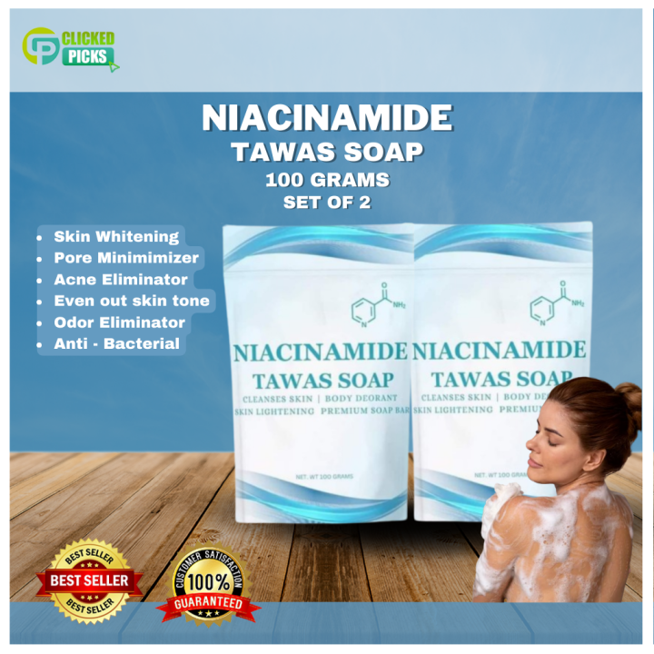 ORIGINAL NIACINAMIDE TAWAS SOAP TRENDING SOAP (SET OF 2) Skin Whitening ...