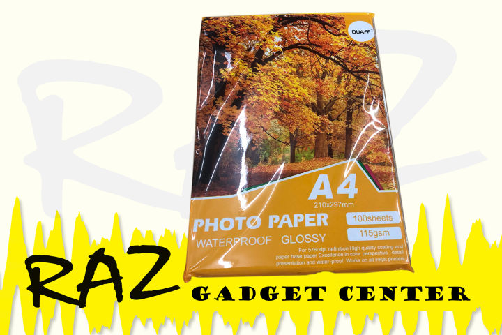 Quaff A4 Waterproof Glossy Photo Paper 115gsm / 135gsm / 150gsm 100 ...