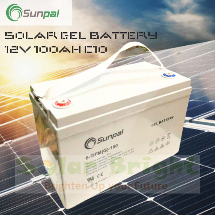 SUNPAL Solar Deep Cycle GEL Battery 12V 100AH C10 Rate Maintenance Free ...