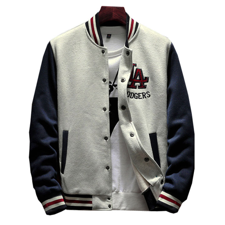 SUPERLI Single Casual Baseball Uniform Coat Male Bomber Jacket Men Rib ...