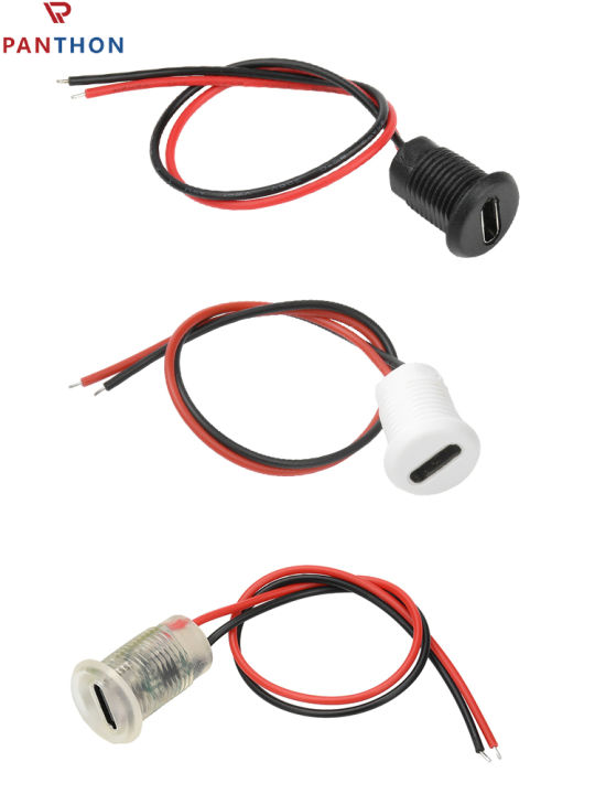 Black/white/transparent 2-pin USB C-type waterproof connector Type C ...