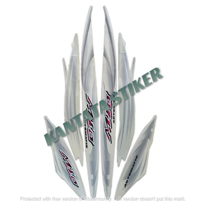 Stiker Striping lis Body Motor Yamaha Mio Sporty 2007 Jari-Jari Putih ...