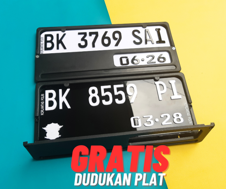 Plat Nomor Motor Akrilik Timbus Variasi Hitam Putih Glossy Custom Keren ...