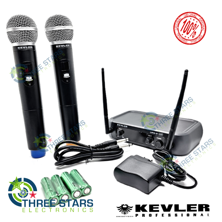 2021 Kevler URX-2 Wireless Dual Microphone UHF wireless mic 16 ...