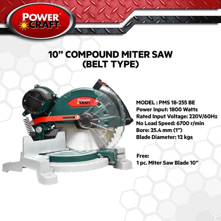 Powercraft Compound Miter Saw Belt Type 10" -PMS 18-255BE | Lazada PH