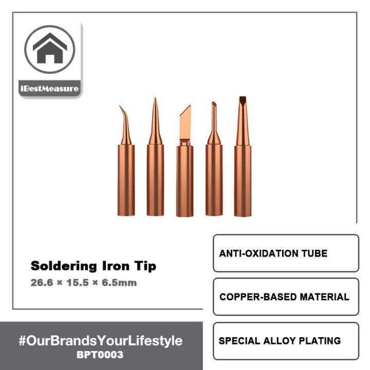 iBestMeasure 5Pcs Pure Copper Iron Tip 900M-T Soldering Tip Rework ...