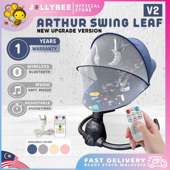 JOLLYGEAR ARTHUR Version2 Newborn Baby Auto Swing Leaf Cradle Bouncer ...