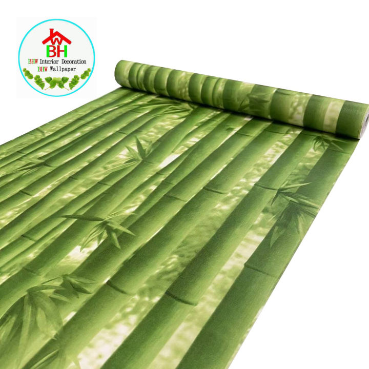 BHW Wallpaper Green Bamboo Design PVC Self adhesive Waterproof ...
