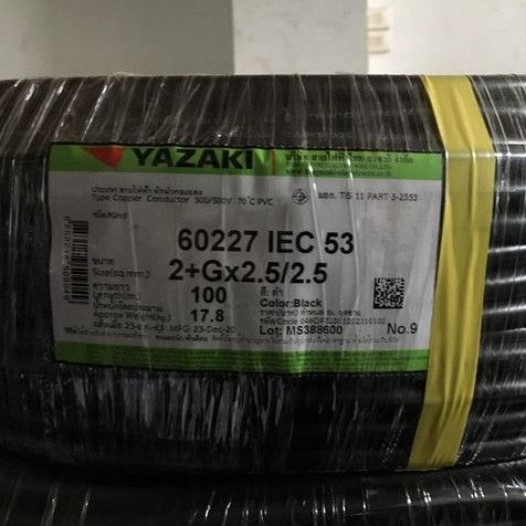 สายไฟ IEC53-G 2x2.5/2.5 sq.mm. (เดิม VCT-G) ยาซากิ YAZAKI 100 เมตร | Lazada.co.th