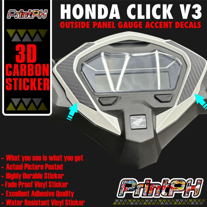 HONDA CLICK V3 OUTSIDE PANEL GAUGE ACCENT CARBON DECALS STICKER - PPH ...